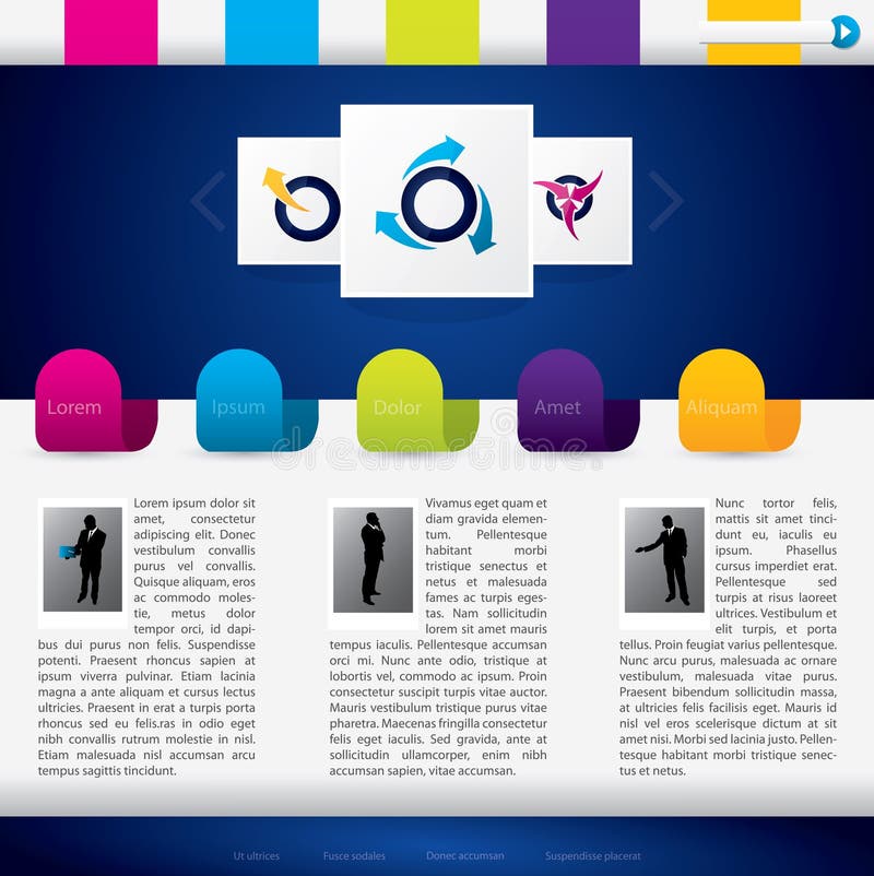 Business Website Template with Colorful Labels Stock Vector ...