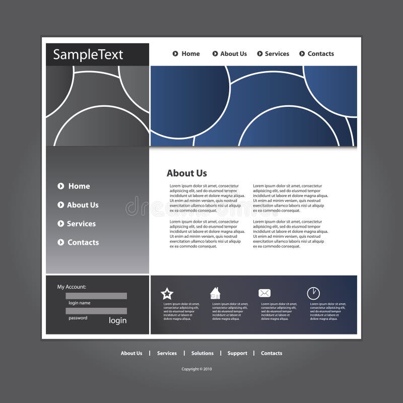 Business Website Template in Editable Forma Stock Vector - Illustration ...