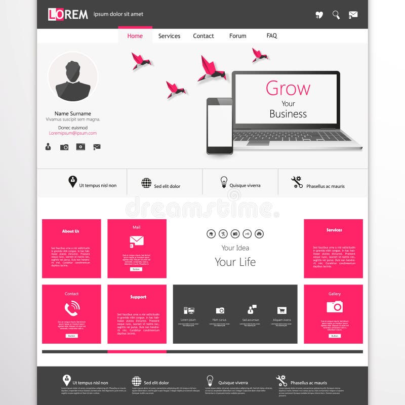 Business Website Template - Home Page Design - Clean and Simple - with ...