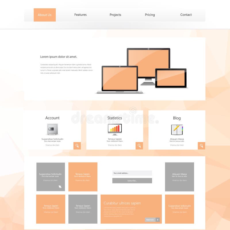 Business Website Template. Vector Eps 10 Stock Vector - Illustration of ...