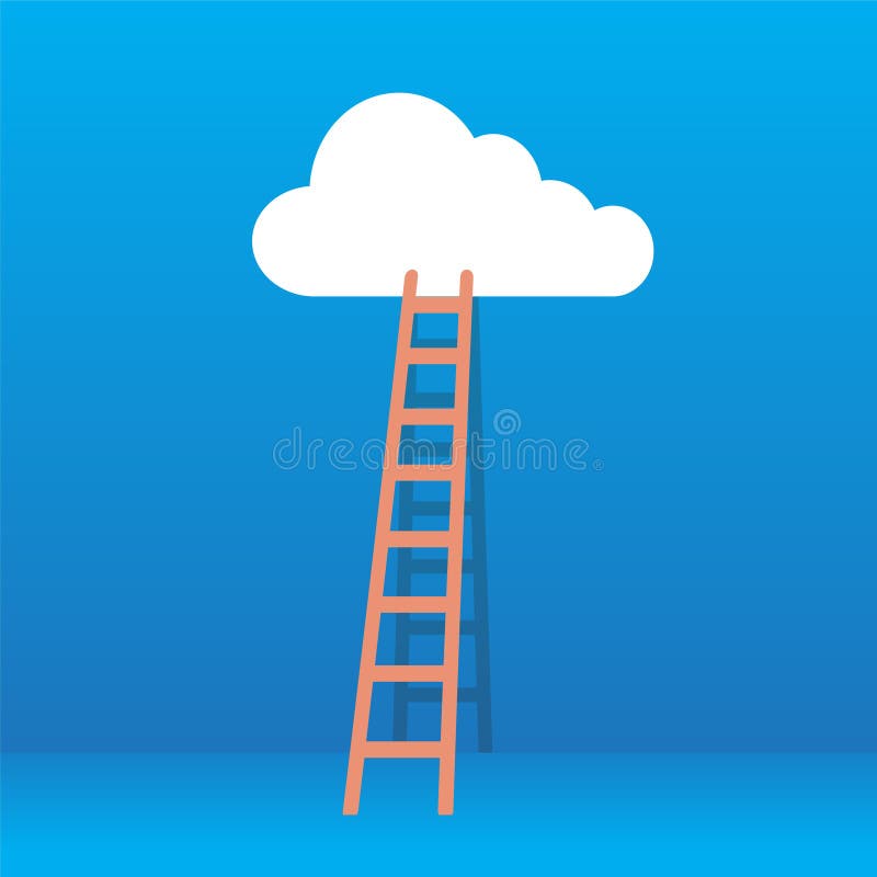 Business Winner Concept, Clouds with Ladders, Stock Vector Illus Stock ...