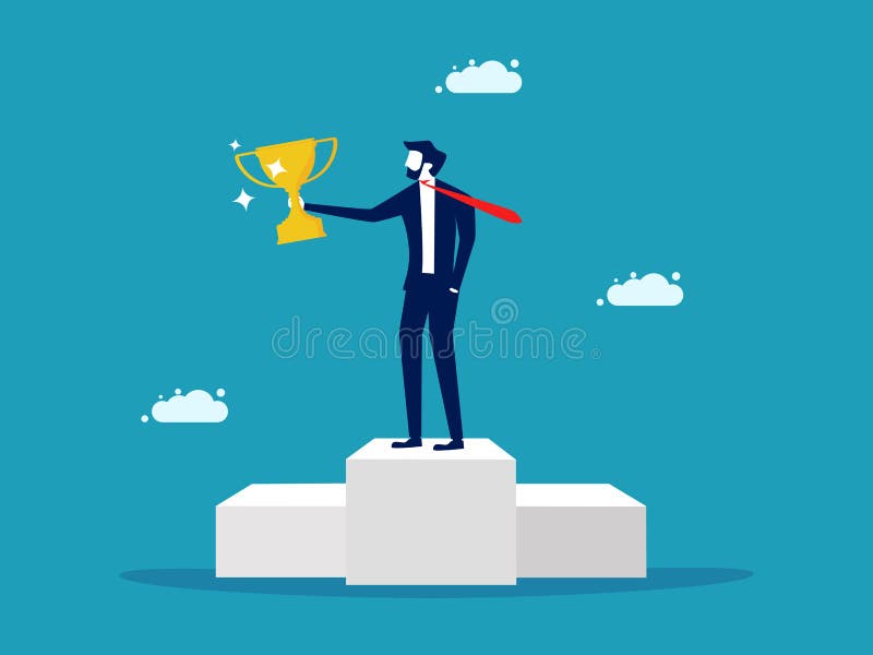 Business Winner or Success. the Winner Receives the Prize Stock Vector ...