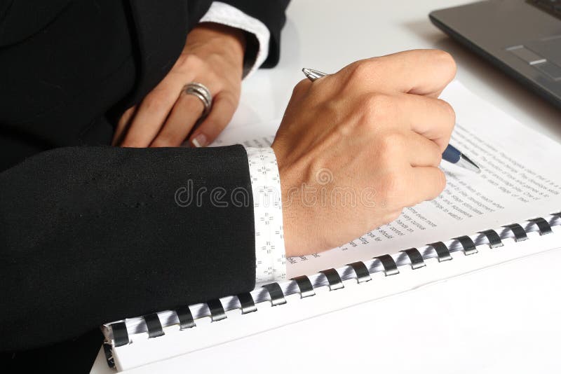 Closeup on Business Woman Knocking on Table Stock Image - Image of ...