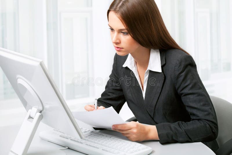 Business Woman Typing on Laptop Keyboard Stock Photo - Image of button ...