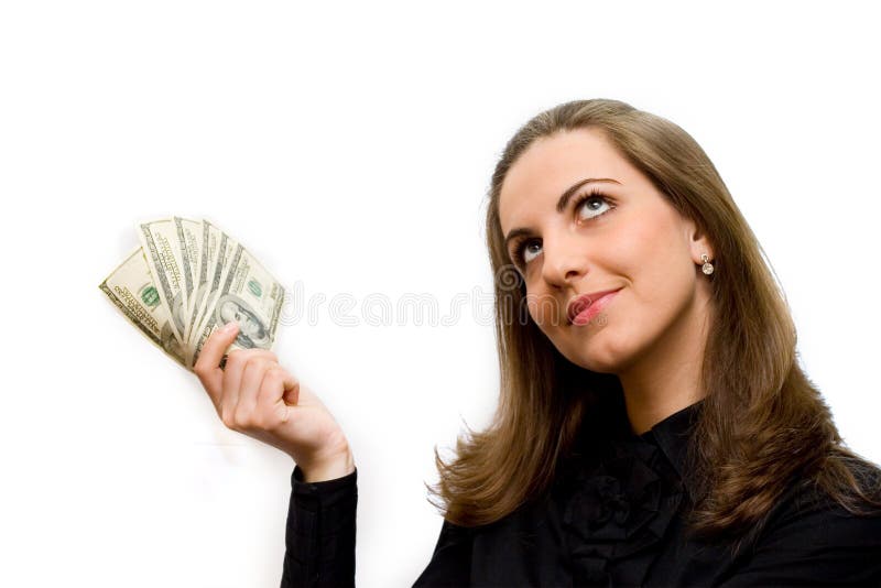 Woman Holding Money stock image. Image of cash, girl, pretty - 3878701
