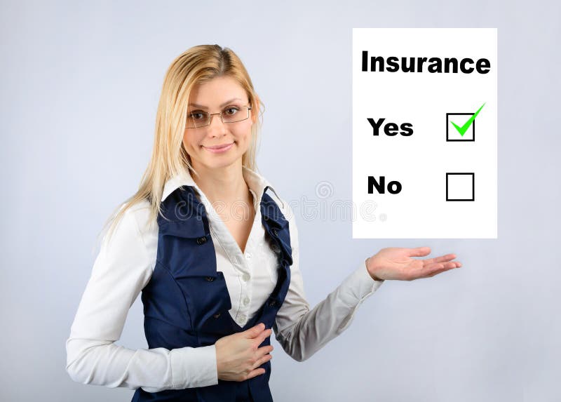 Business Woman and an Agreement on Insurance Stock Image - Image of ...