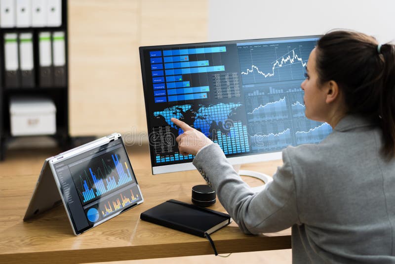 Predictive Business Data Analytics Stock Photo - Image of girl ...