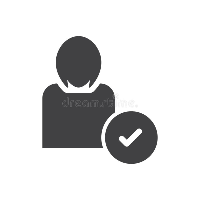 Business Woman with Approve Icon Stock Illustration - Illustration of ...