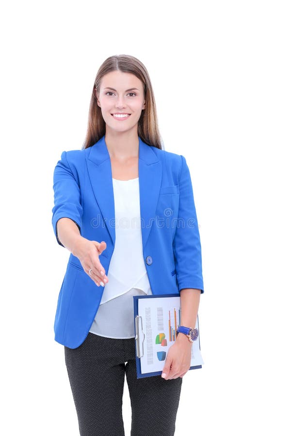 Business Woman with Arm Extended for a Handshake. Stock Photo - Image ...