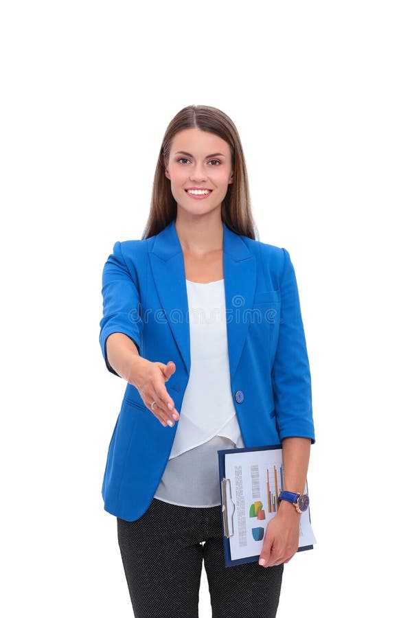 Business Woman with Arm Extended for a Handshake Stock Image - Image of ...