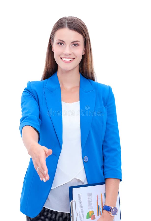 Business Woman with Arm Extended for a Handshake Stock Photo - Image of ...