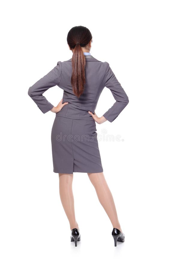 Rear View on the Business Woman Stock Image - Image of model, girl ...