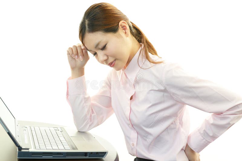 Business Woman with Back Pain Stock Image - Image of frustration, adult ...