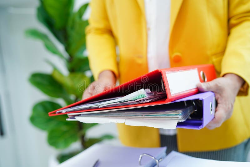 Business Woman Busy Working with Documents in Office Stock Photo ...