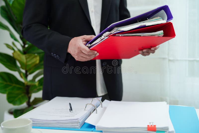 Business Woman Busy Working with Documents in Office Stock Photo ...