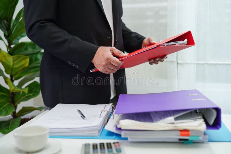 Business Woman Busy Working with Documents in Office Stock Photo ...