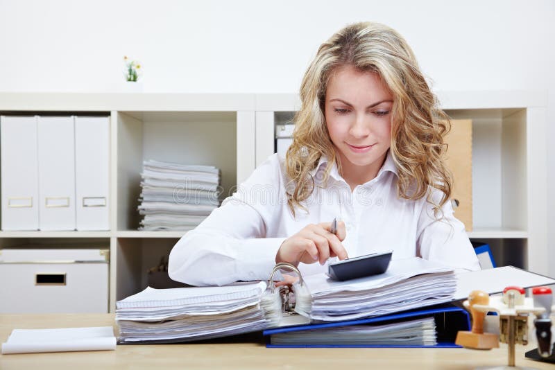 Business woman calculating stock photo. Image of career - 26037648