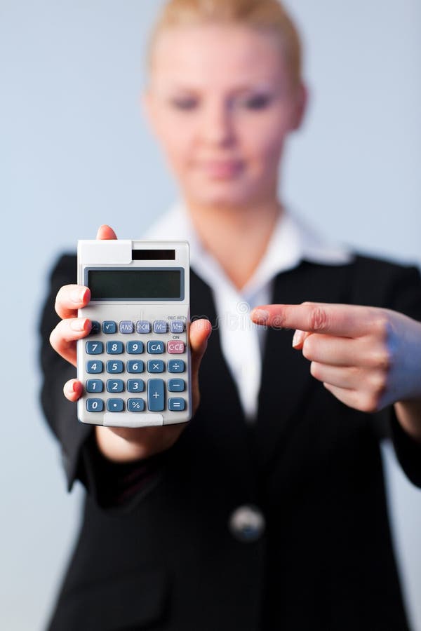 Business Woman with a Calculator Stock Photo - Image of female ...