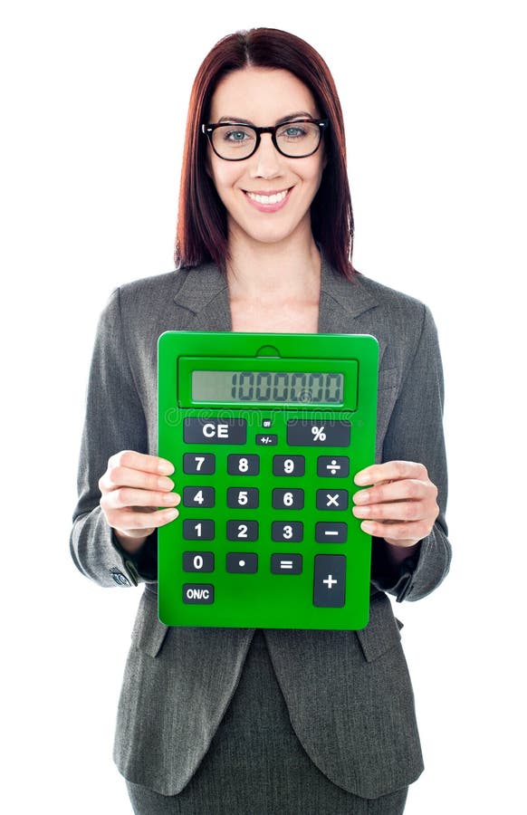 Business Woman with a Calculator Stock Photo - Image of financial ...