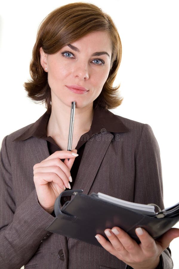Business Woman with Calendar Stock Photo - Image of planing, assistant ...