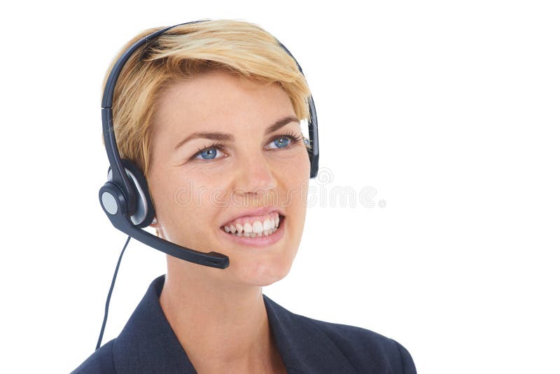 Business Woman, Call Center and Thinking in Studio for Communication ...