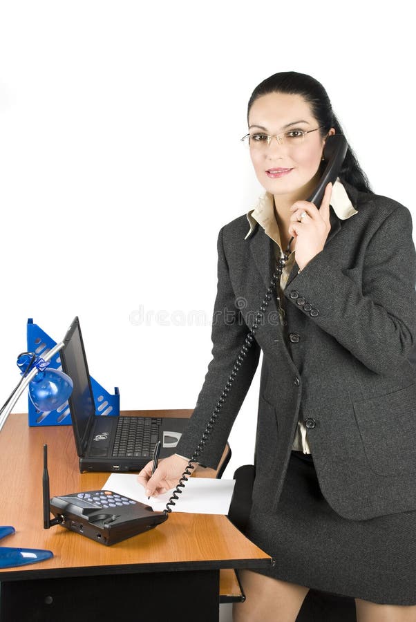 Business woman calling stock photo. Image of notebook - 6992110