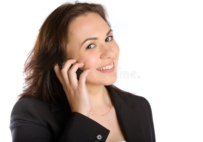 Business Woman Calling by Phone Stock Image - Image of ring, happy: 9853407