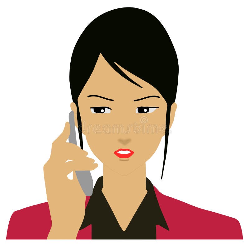 Business Woman Calling On The Phone Stock Vector - Illustration of ...
