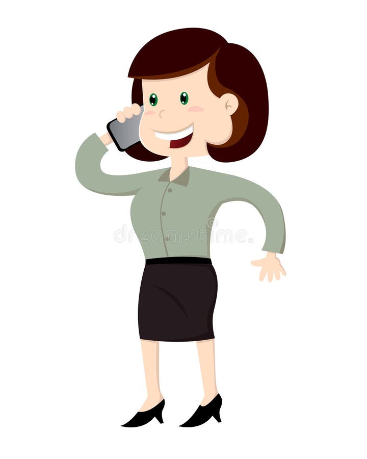 Business Woman Calling on the Phone Stock Vector - Illustration of ...
