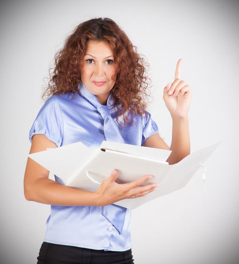Business Woman Carefully Study the Contract Stock Photo - Image of ...