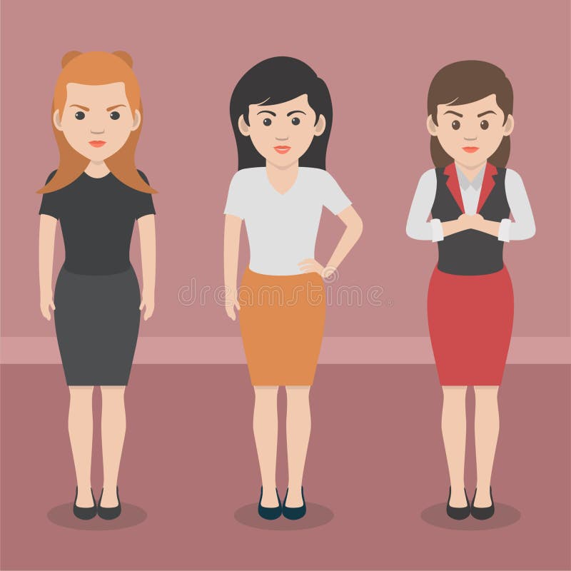 Business Woman For Cartoon Character With Different Clothes Vector