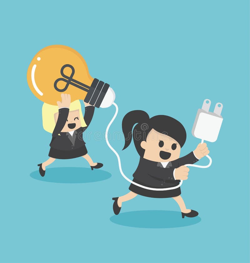 Business Woman Cartoons Concepts Teamwork Support Stock Vector ...