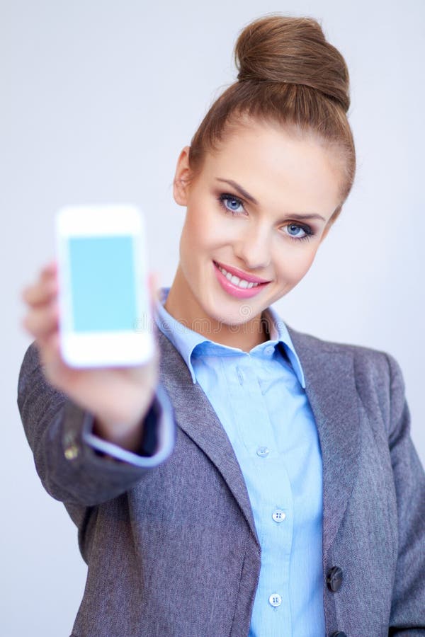 Business Woman with Cell Phone Stock Photo - Image of people, mobile ...