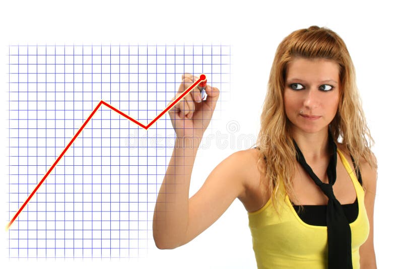 Business woman and chart stock photo. Image of lovely - 39653014