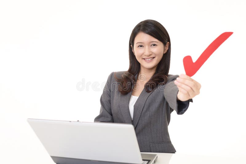 Business Woman with a Check Mark Stock Image - Image of businesswoman ...