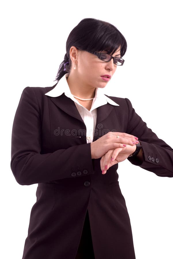 Business Woman Checking Her Watch Stock Photo - Image of meeting ...