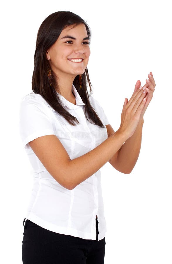Business woman clapping stock photo. Image of friendly - 4807356