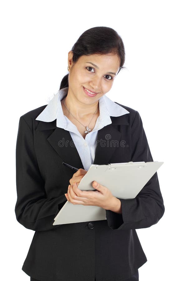 Business Woman with Clipboard Stock Photo - Image of lady, happy: 22211828