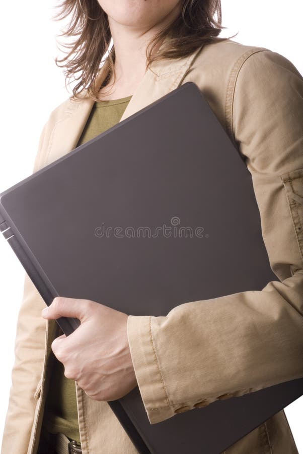 Business Woman with Computer Stock Image - Image of think, laptop: 7239711
