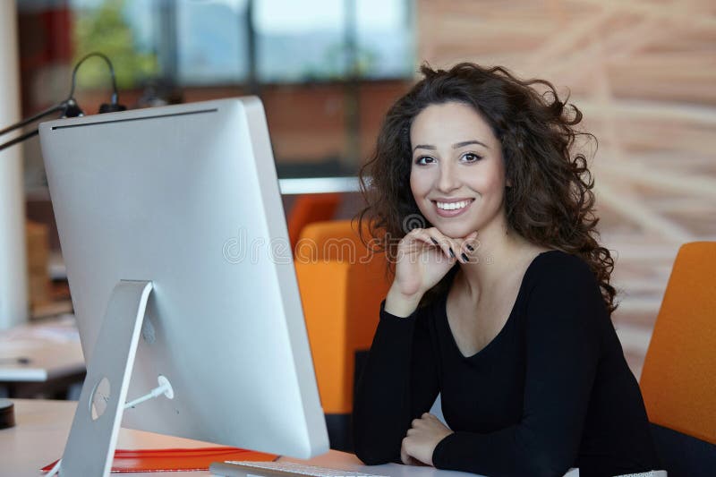 Business Woman with Computer Stock Photo - Image of executive, adult ...