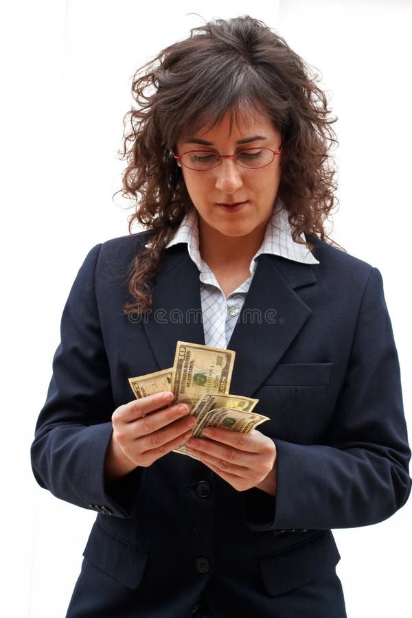 Business woman counting stock photo. Image of lady, look - 690104