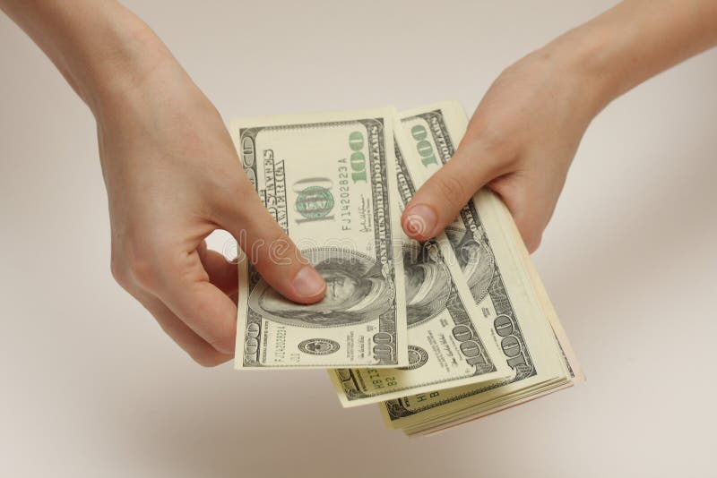 Business Woman Counting Dollars Stock Image - Image of cash, bunch ...