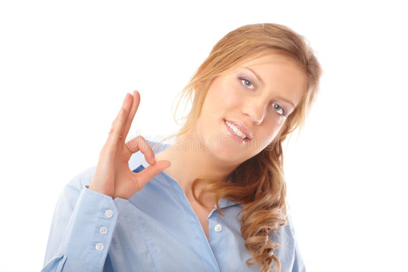 Business Woman Doing the Ok Sign Smiling Stock Photo - Image of people ...