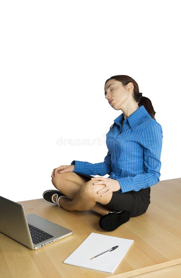 Business Woman Doing a Stretch during Break Stock Image - Image of ...