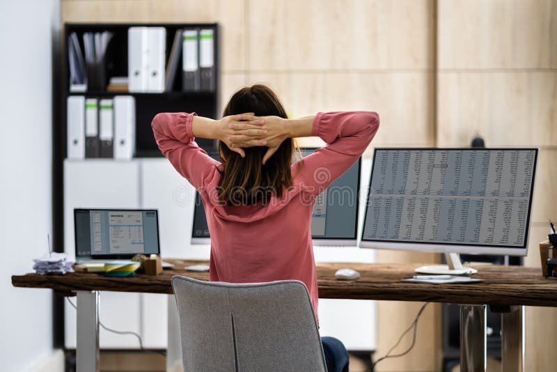 Business Woman Doing Stretch Exercise Stock Image - Image of executive ...