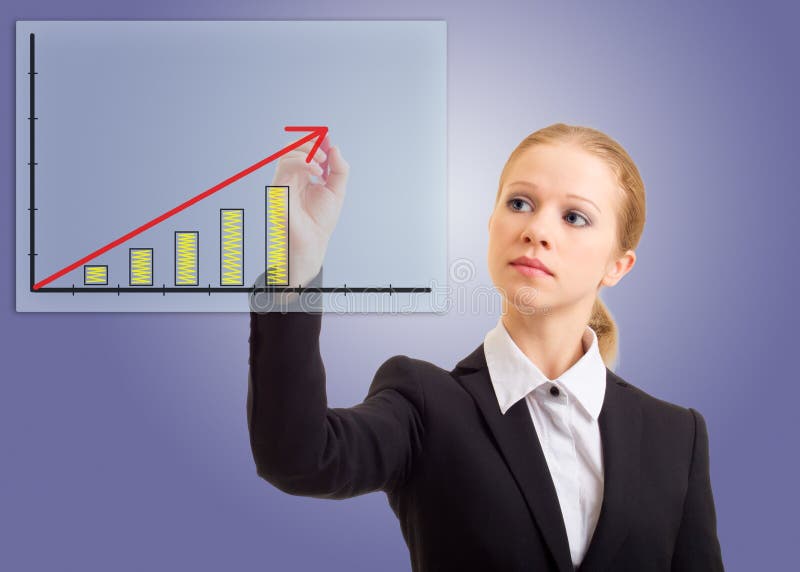 Business Woman - Growth and Success 3d Graph Stock Image - Image of ...