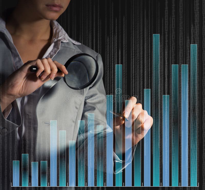 Business Woman Draws a Graph Stock Image - Image of achievement, dream ...
