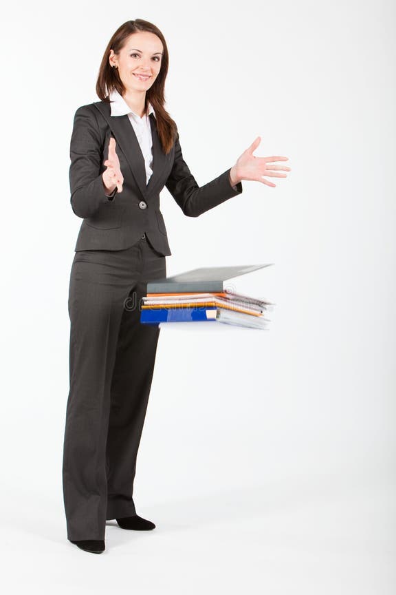 Business Woman Dropping Documents Stock Image - Image of beautiful ...