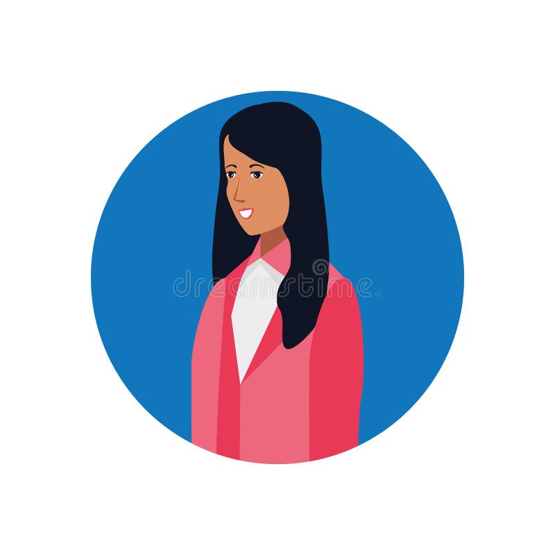 Business Woman Elegant in Frame Circular Stock Vector - Illustration of ...