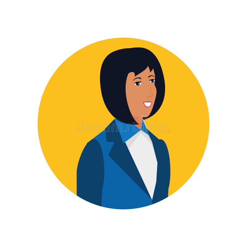 Business Woman Elegant in Frame Circular Stock Vector - Illustration of ...